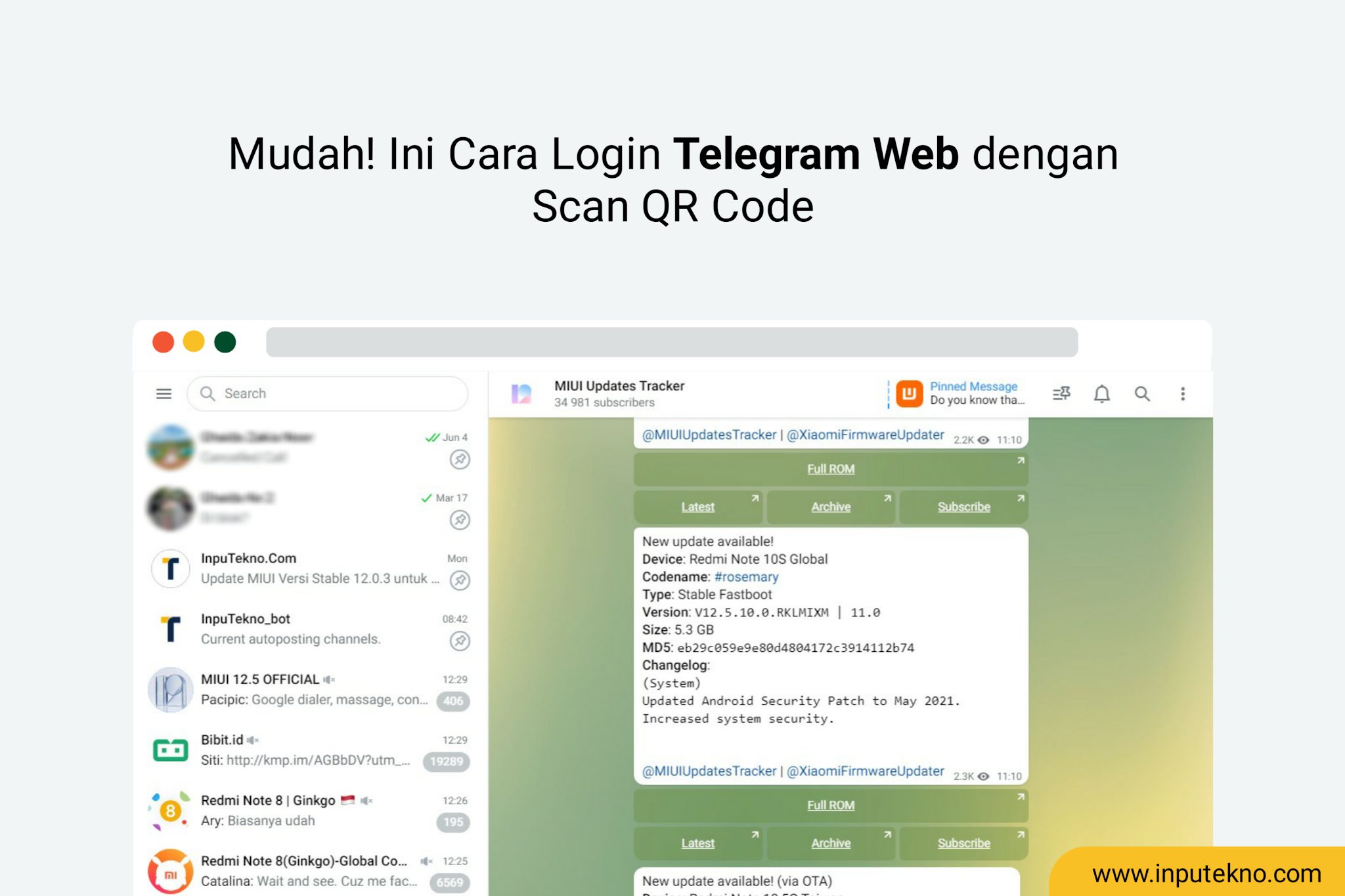 Mudah! Ini Cara Login Telegram Web dengan Scan QR Code - InpuTekno