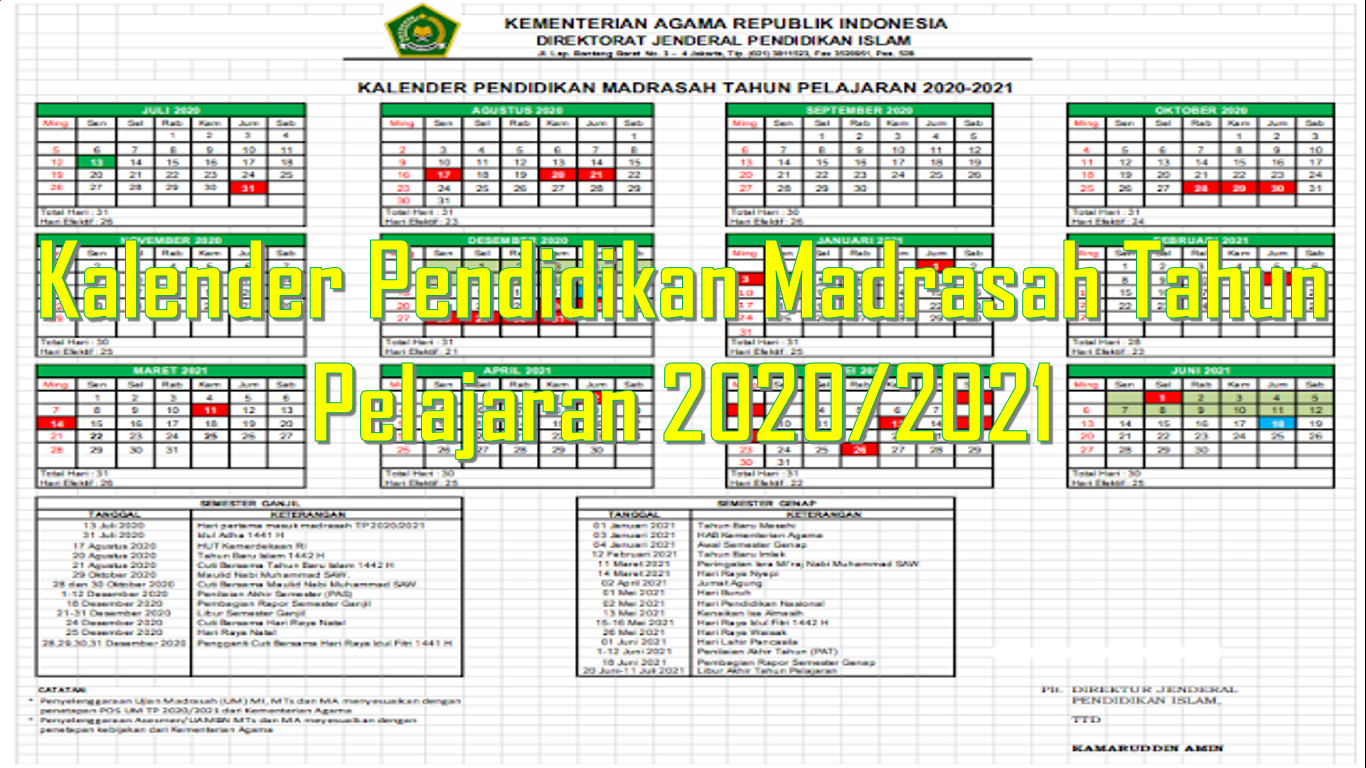 Kalender Pendidikan Madrasah Tahun Pelajaran 2020/2021 - OPPMI Kalender Pendidikan Madrasah Tahun Pelajaran 2020/2021 - OPPMI