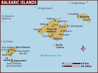 Mapa de las Islas Baleares Región