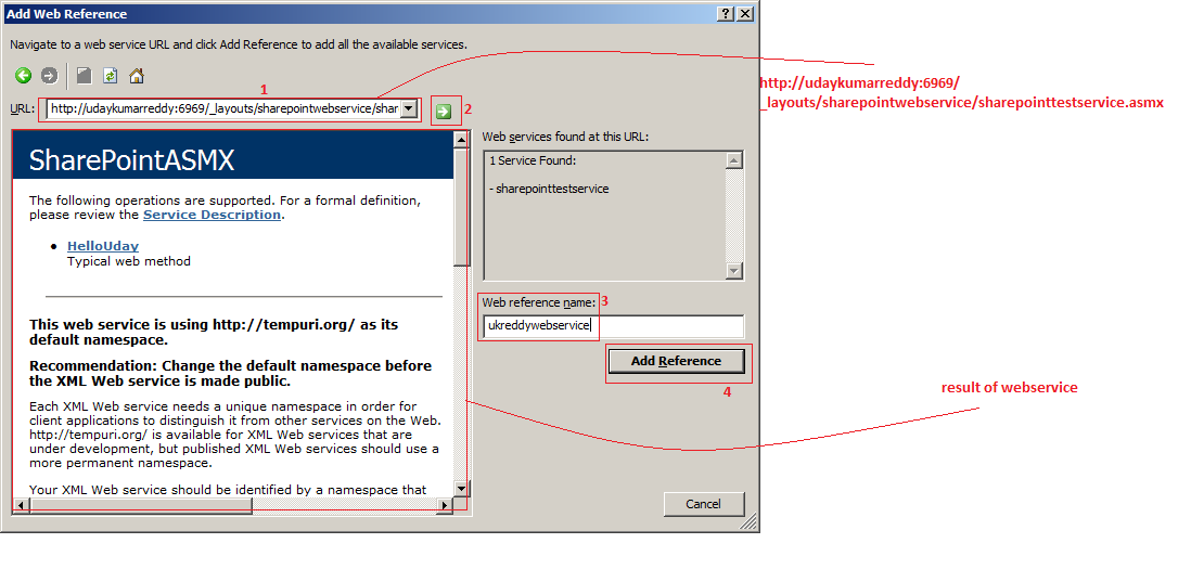 Ukreddy Sharepoint Journey How To Create An Asmx Web Service On Sharepoint 2010 Using Vs2010
