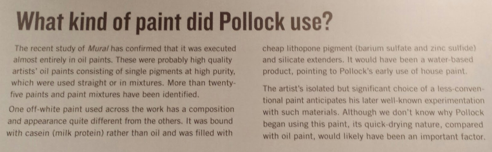 History and Culture by Bicycle: Jackson Pollock: Pollock's Materials ...