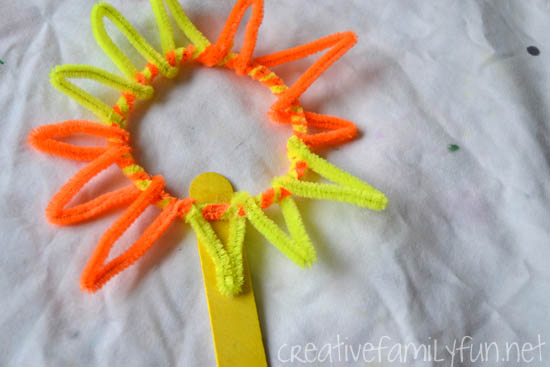 Pipe Cleaner Sun Plant Stakes - Creative Family Fun