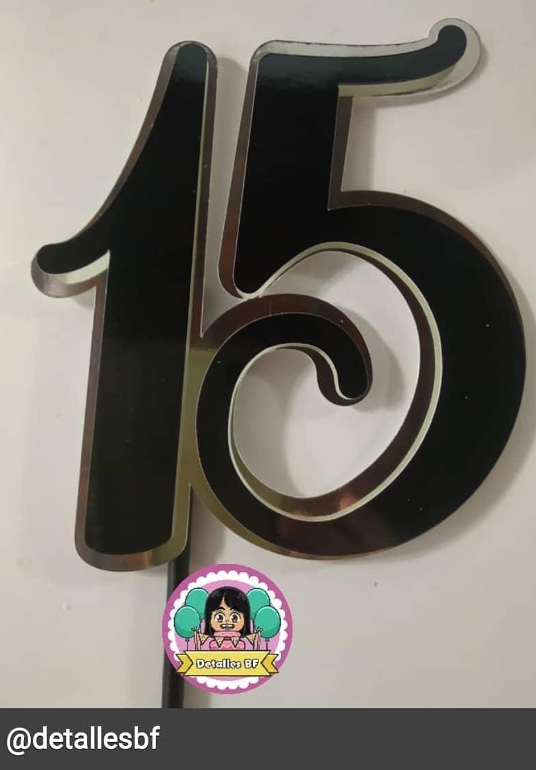 Número 15 3D - Mis Toppers Tus Toppers