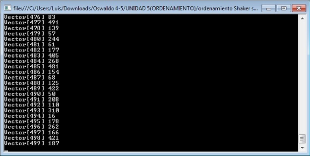 programacion en C# (ESTRUCTURAS DE DATOS): Ordenamiento shaker sort