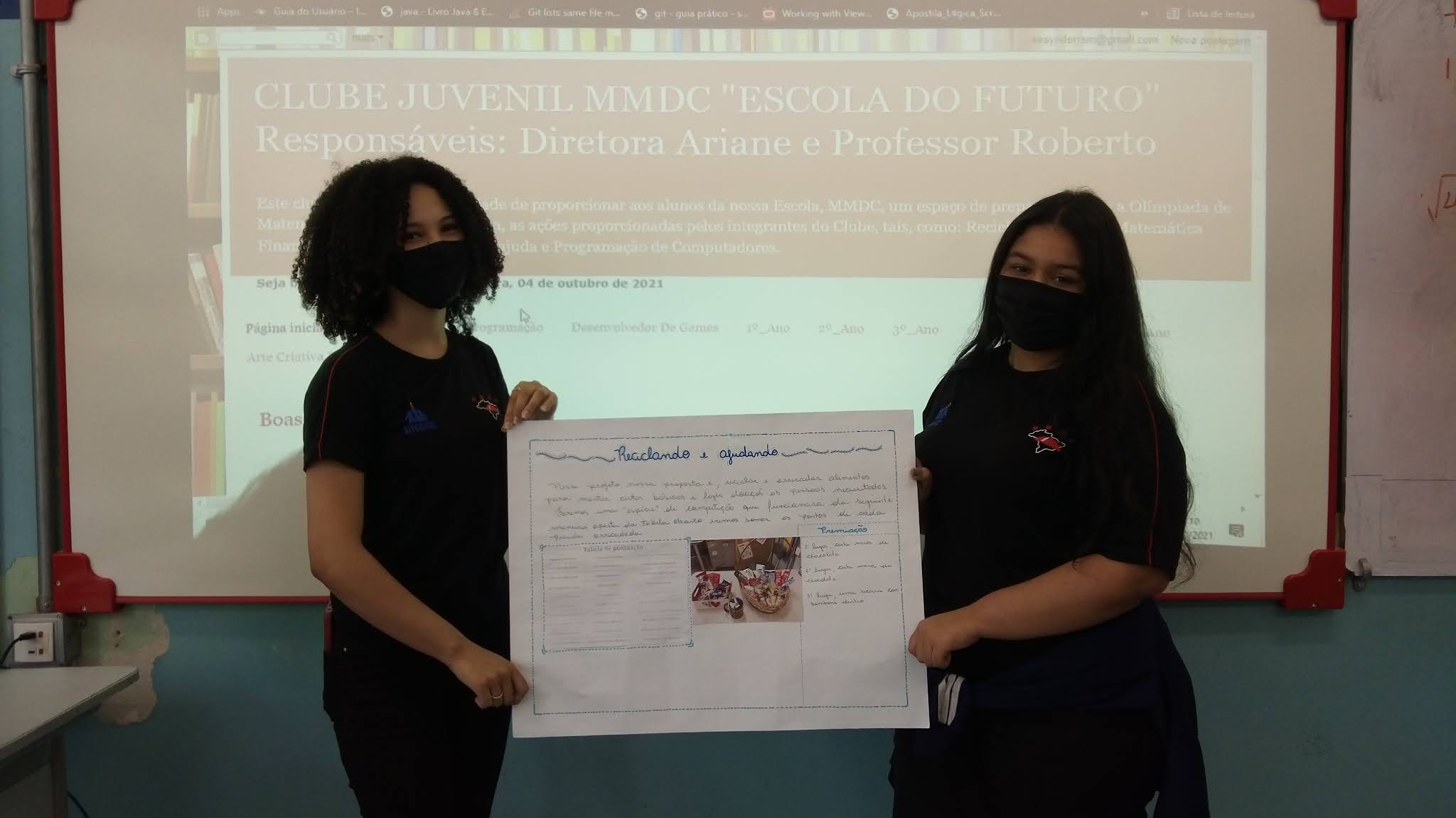 CLUBE JUVENIL MMDC "ESCOLA DO FUTURO" Responsável: Diretora Ariane ...