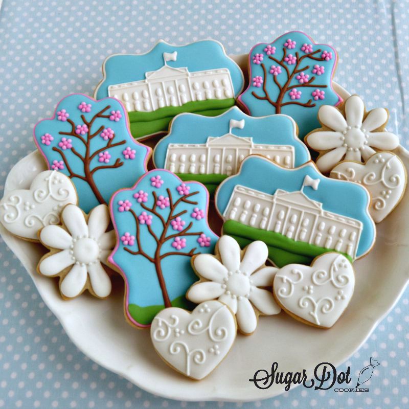 White House, Cherry Blossom Trees, Hearts and Daisies.....