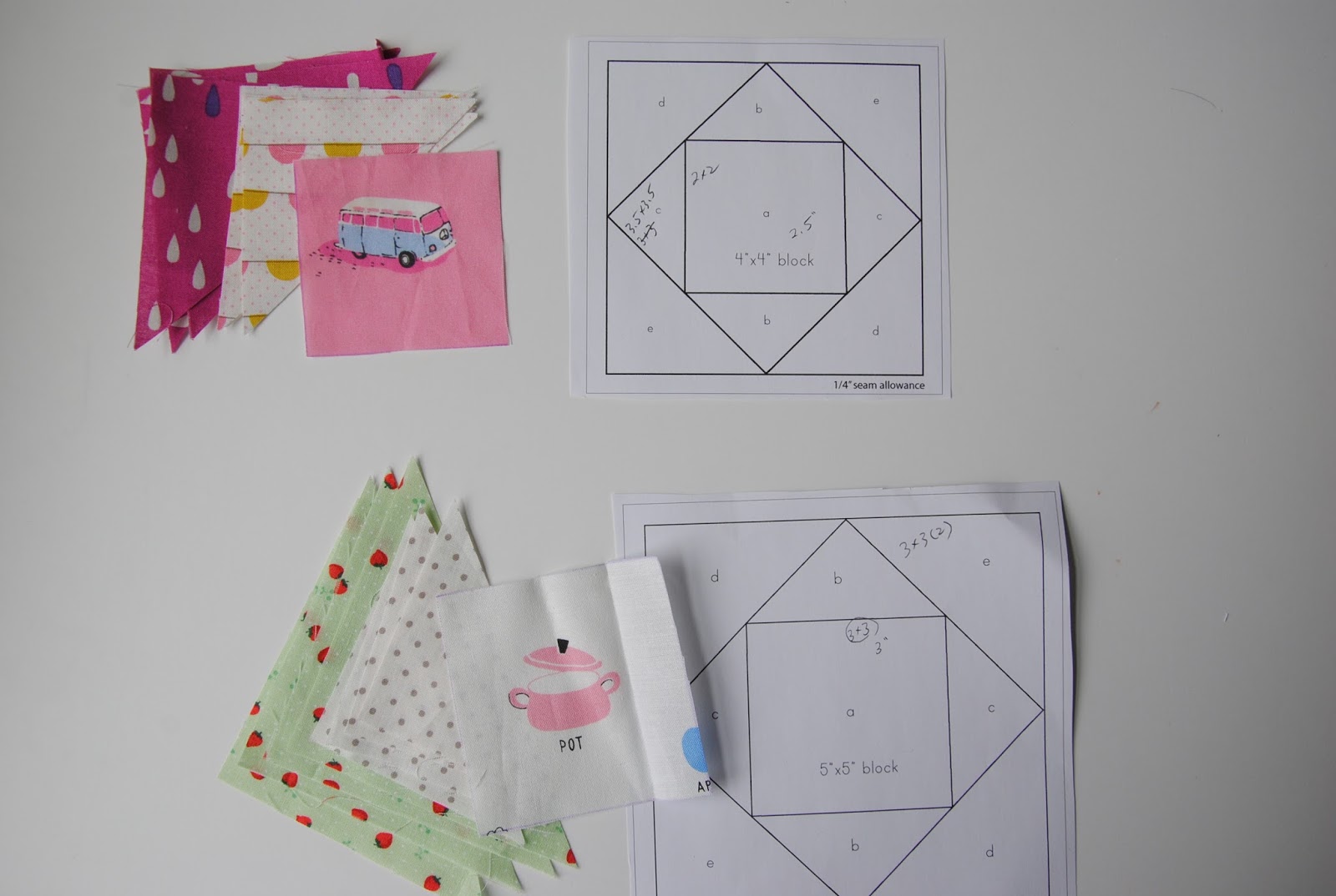 1/4" mark: squares in square block templates + tutorial