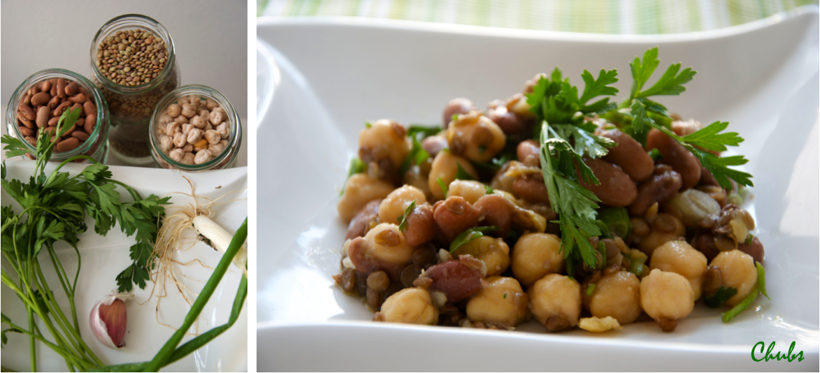 uma olhada na janela: Insalata fredda di legumi: ceci, fagioli e lenticchie