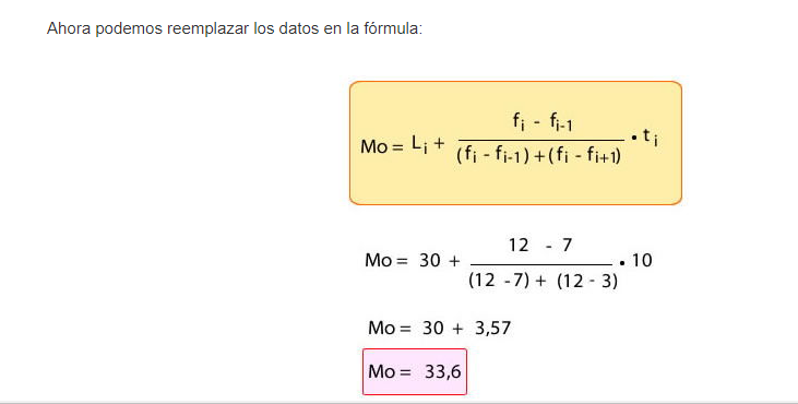 MODA PARA DATOS AGRUPADOS ~ Sector de las Matemáticas aplicadas con Yesica.