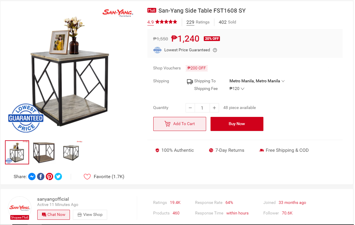 San-Yang Furniture on Shopee 8.8 Mega Flash Sale! | Aci Girl