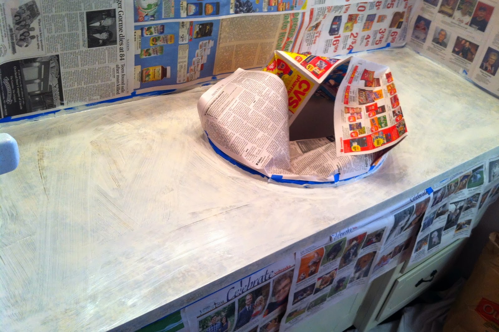 DIY Why Spend More: Stone Effects spray paint on countertops