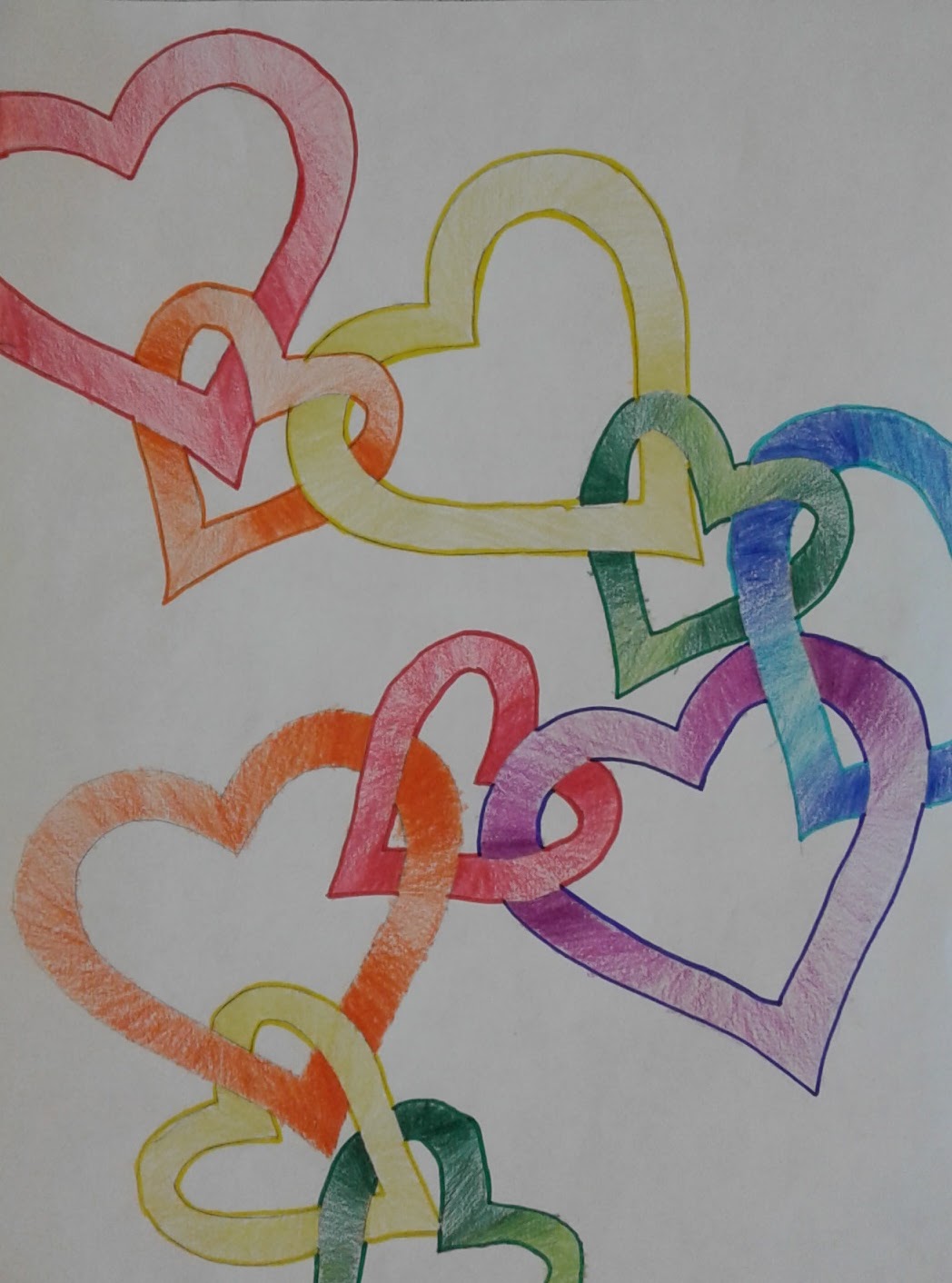 a faithful attempt: Interlocking Hearts Valentine Drawing