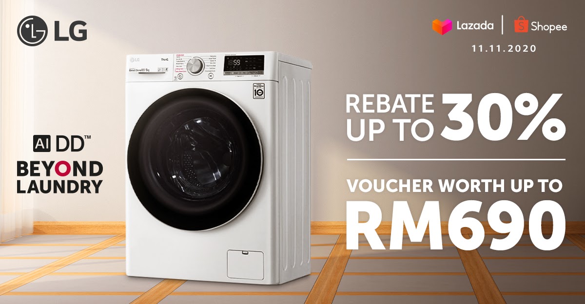 LG 11.11 Deals on Shopee and Lazada ( LG AI DD™ Washing Machine )