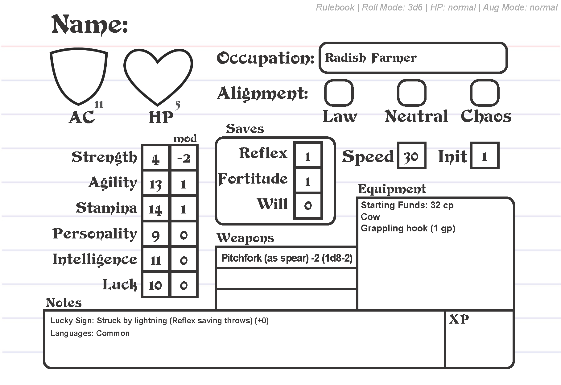 Raven Crowking's Nest: How to Read Your Character Sheet