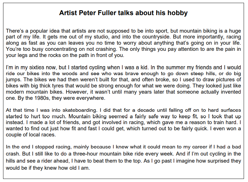 Support Materials: Artist Peter Fuller takjs about his hobby