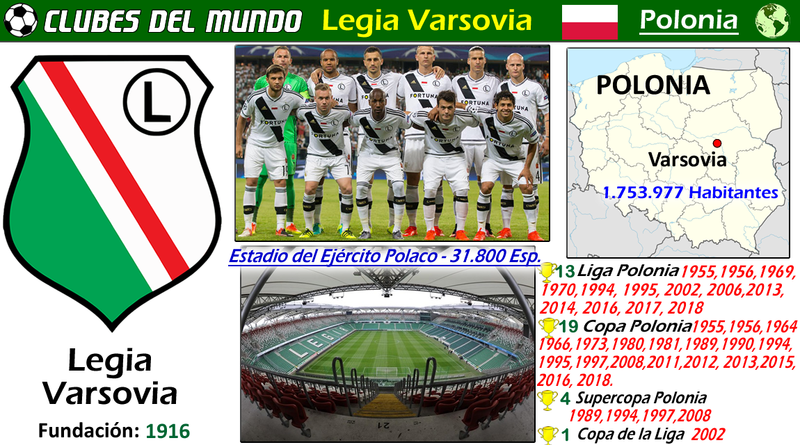 Cubes del Mundo: LEGIA VARSOVIA (Polonia) - El mejor Club Polaco del ...