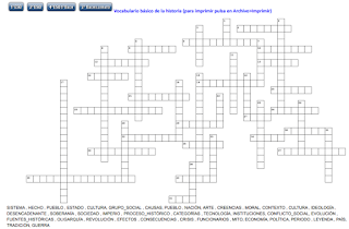 Profesor de Historia, Geografía y Arte: Crucigrama con el vocabulario ...