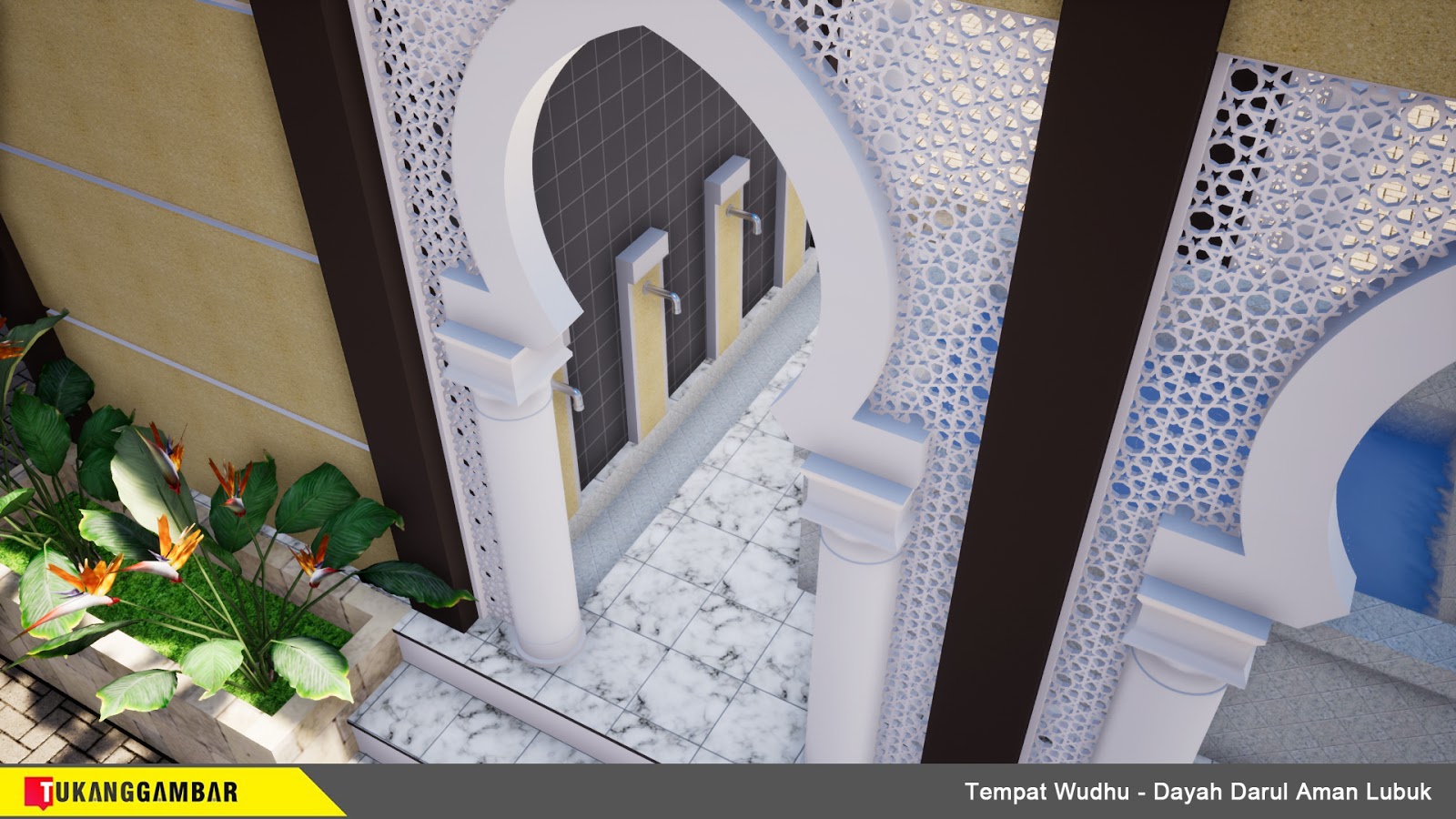 Project: Desain Tempat Wudhu Dayah Darul Aman Lubuk | Tukang Gambar