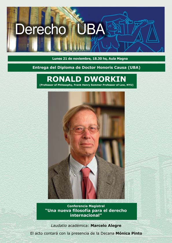 Iureamicorum: Honoris Causa a Ronald Dworkin en la UBA el próximo 21 de ...