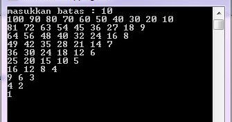Contoh program c++ untuk membuat barisan angka bertingkat ~ Dasar Dasar ...