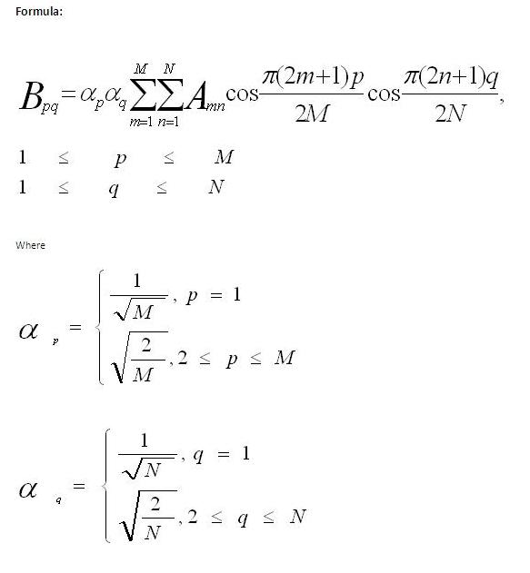 2-D Discrete Cosine Transform | IMAGE PROCESSING