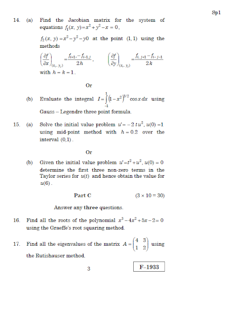 Alagappa University M.Sc.Mathematics Elective — NUMERICAL METHODS APRIL ...