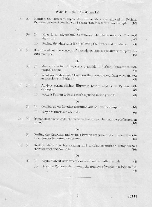 Anna University Ge 8151 Problem Solving And Python Programming April May 2019 Question Paper