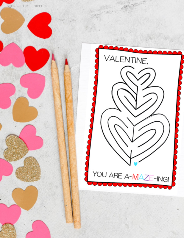A-MAZE-ING Printable Valentine Cards for Kids | School Time Snippets