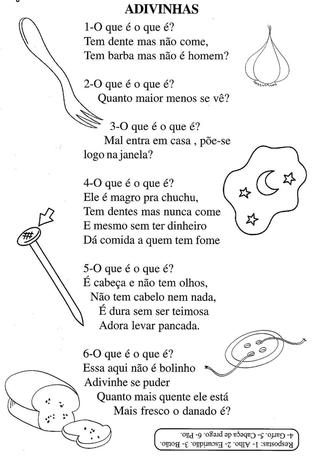 Professora Valdete Cantú: Adivinhas para Alfabetização