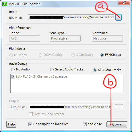 Digital Bummer: MeGUI: File Indexing and making the encoder profiles