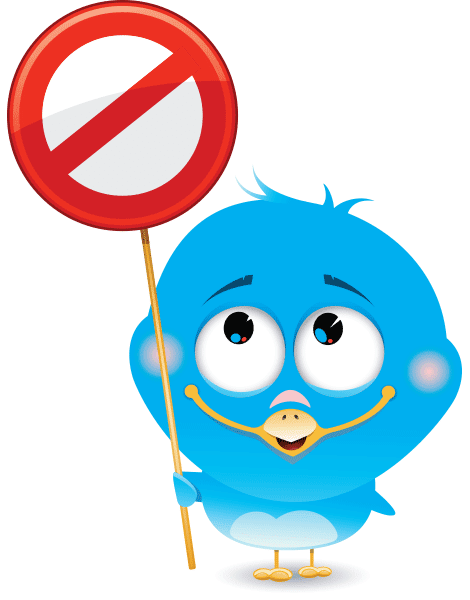 Bird with Forbidden Sign | Symbols & Emoticons