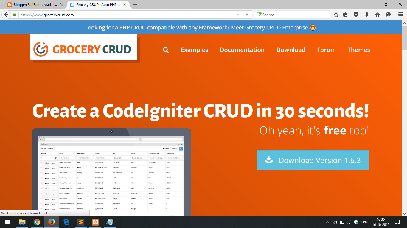 Tugas 1: MEMBUAT CRUD FILE (SOUND) DENGAN GROCERY CRUD DI CODEIGNITER Tugas 1: MEMBUAT CRUD FILE (SOUND) DENGAN GROCERY CRUD DI CODEIGNITER