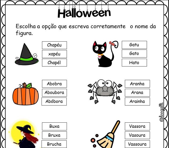 Especial Halloween - Escrita correta de palavras
