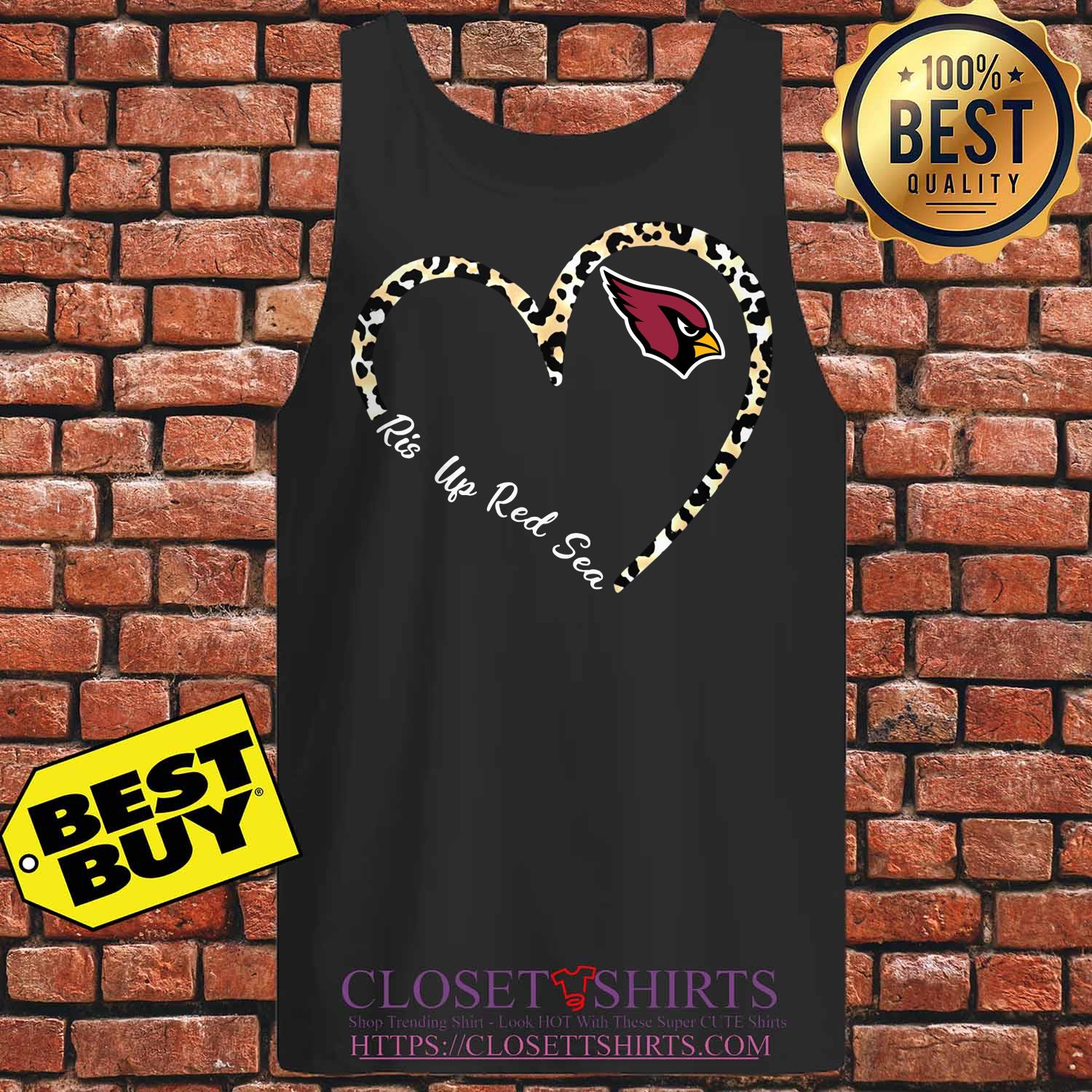 Rise Up Red Sea Arizona Cardinals Leopard Heart shirt