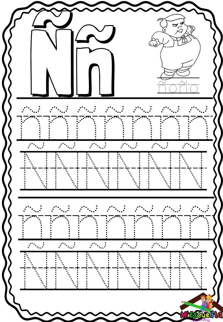 trazo de las letras del abecedario