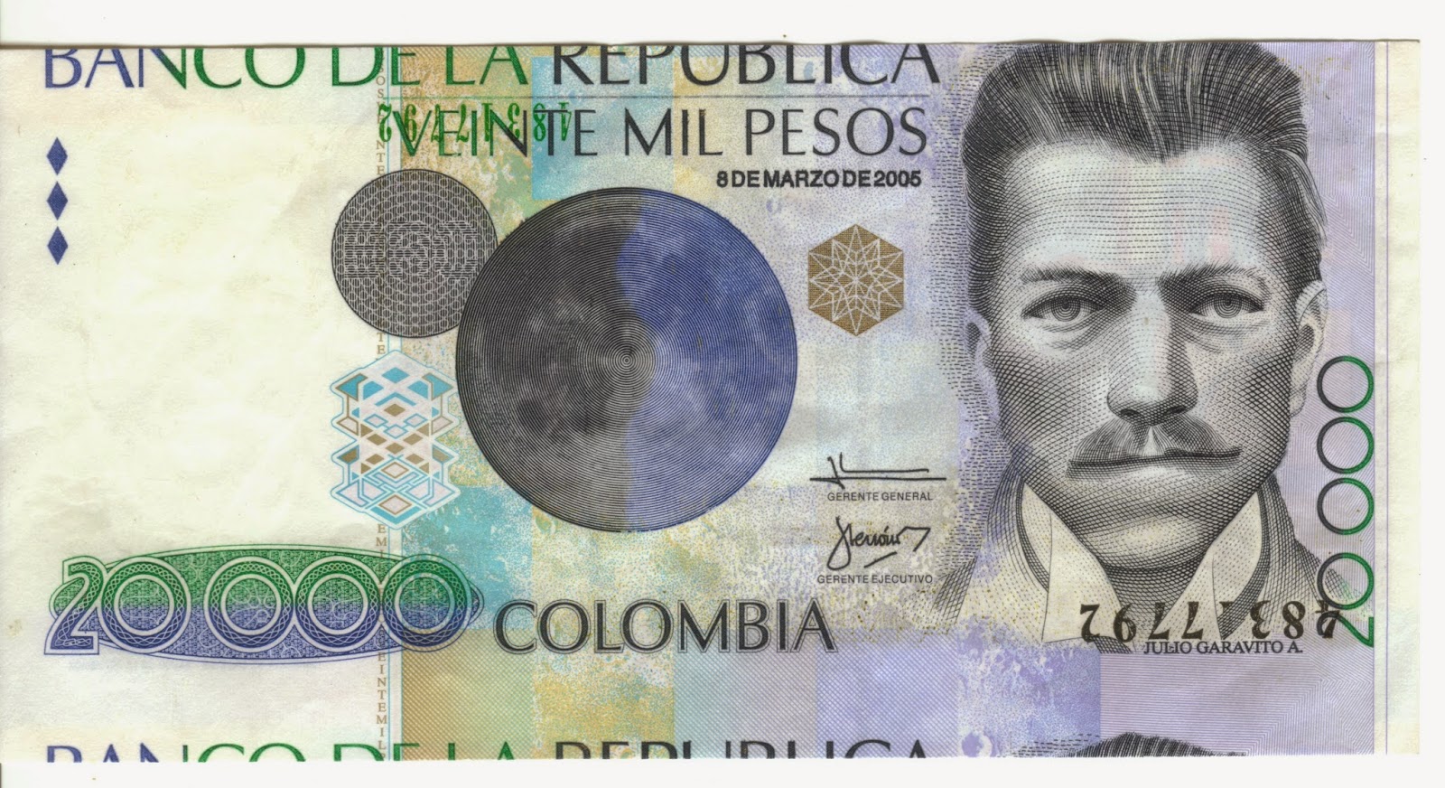 BILLETES VARIEDADES Y ERRORES DE COLOMBIA COLOMBIA BILLETE 20000 PESOS