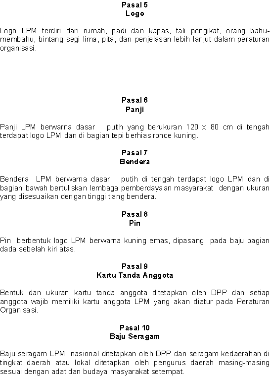 DPP LPM Indonesia: AD & ART