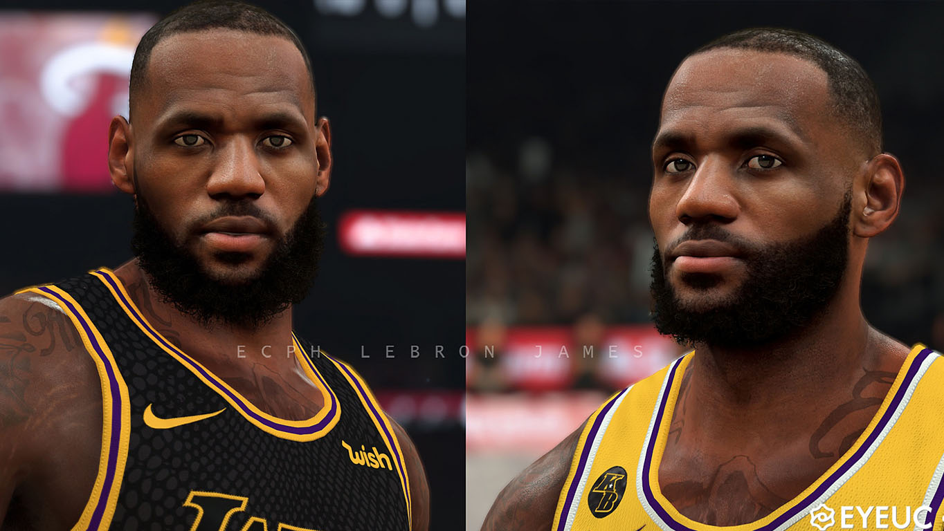 NBA 2K22 Lebron James Cyberface and Body Model 2 Versions (Current Look ...