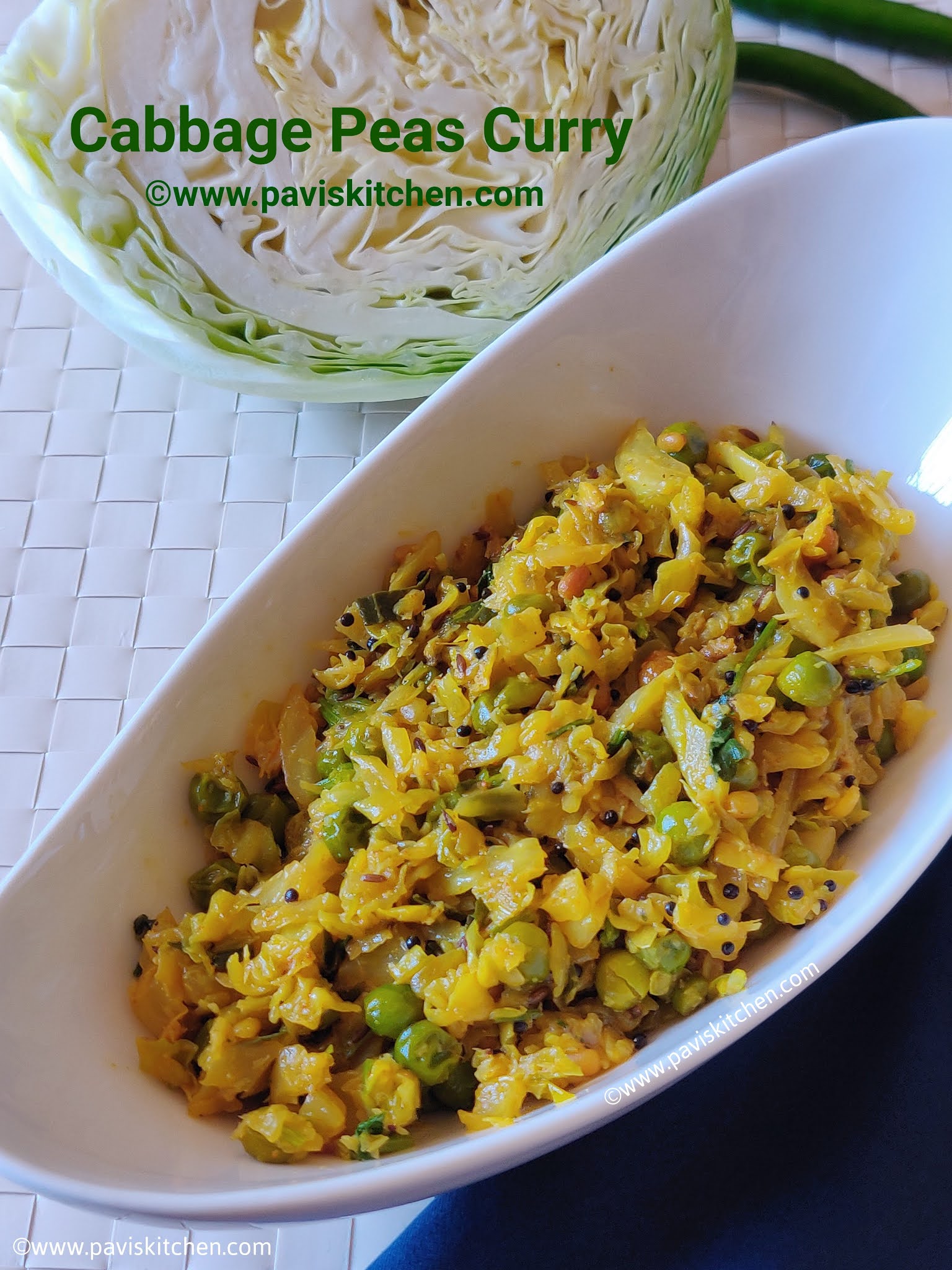 Patta gobhi matar recipe | band gobi matar recipe | Cabbage green peas ...