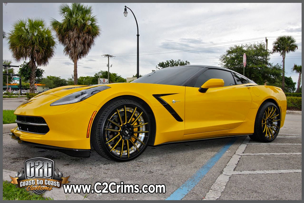 C2C Rims: 2014 C-7 Corvette Stingray Yellow with 20" XO