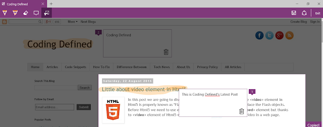 Create Web Note in Microsoft Edge Browser in Windows 10 - Coding Defined