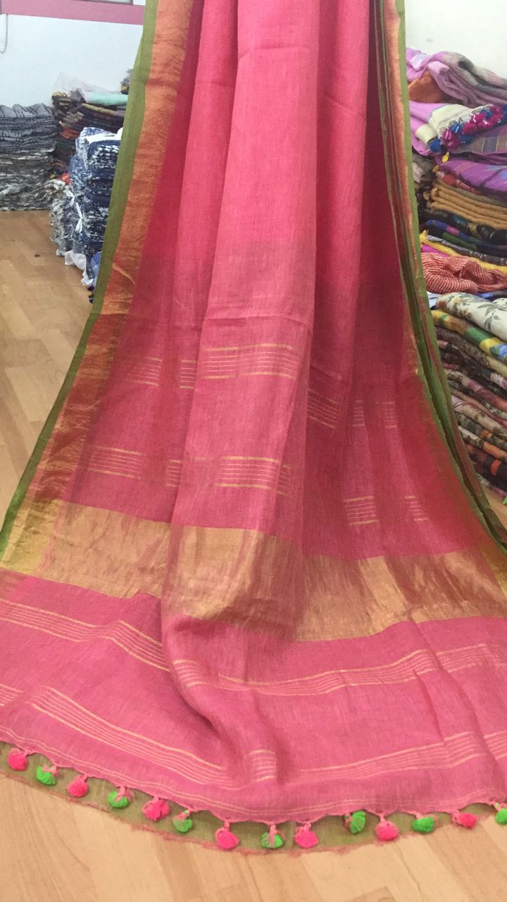 Trendy Pure Lenin Sarees | Buy Online lenin Sarees