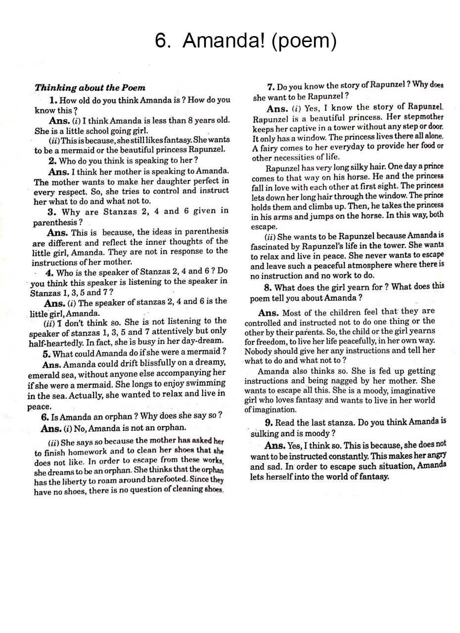 ENGLISH POEM 6 AMANDA