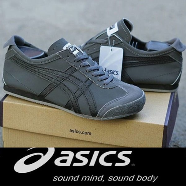 Asics Onitsuka Tiger Mexico Abu-Abu Hitam [ATM1801] | Omsepatu.com