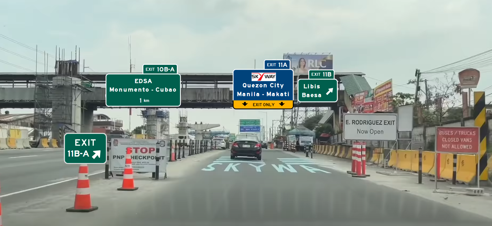 Skyway sign design visualizer - Southbound (Libis Baesa to Alabang)