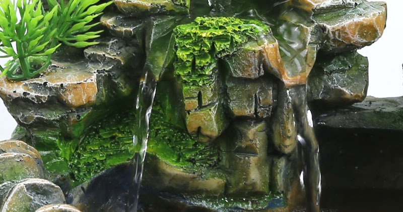 HoDe Creative Indoor Simulation Resin Rockery Waterfall Statue Feng ...