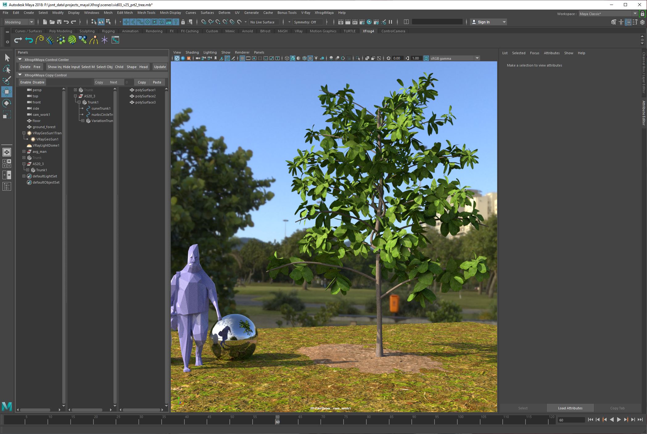 Xfrog tutorials - vid03 - Wind motion on a tree