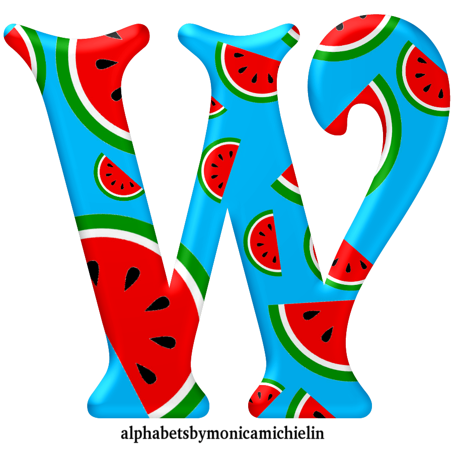 M. Michielin Alphabets: WATERMELON ALPHABET AND ICONS PNG (ALFABETO ...