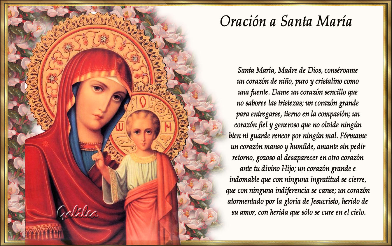 Imágenes religiosas de Galilea: Oración a Santa María