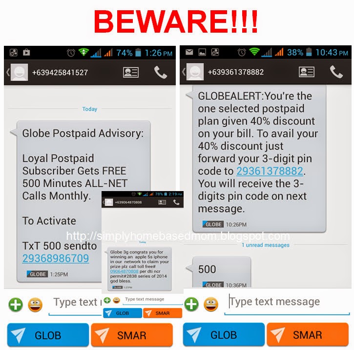 Simply Homebased Mom - The Practical Filipina: Text Scams and The Fake ...